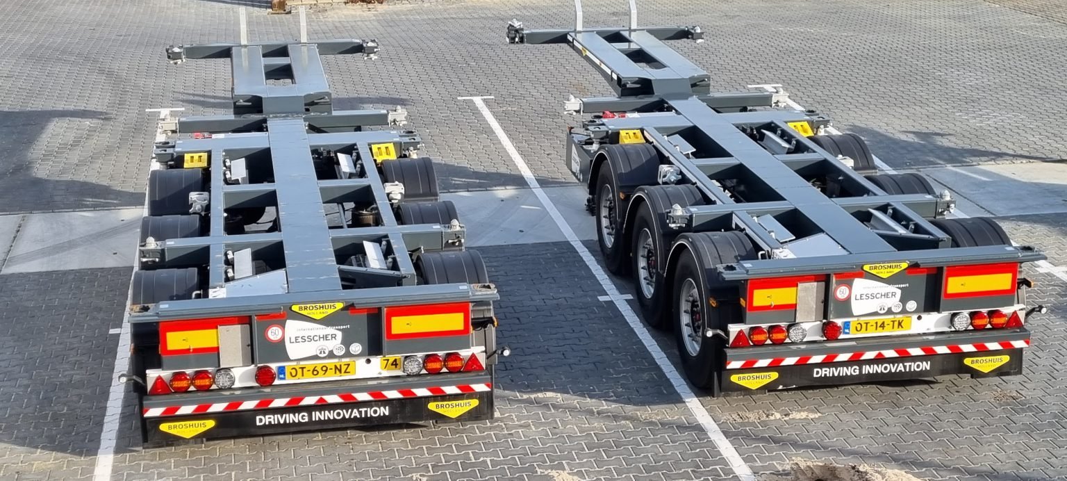 2 nieuwe Broshuis Multi chassis ADR - Transportbedrijf Lesscher B.V.